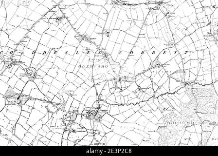 Map of Worcestershire OS Map name 015-SW, Ordnance Survey, 1883-1893 ...