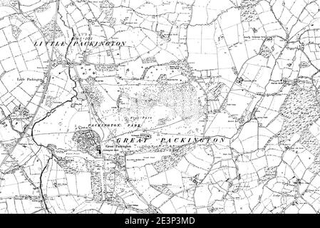 Map of Warwickshire OS Map name 015-NW, Ordnance Survey, 1884-1893 ...