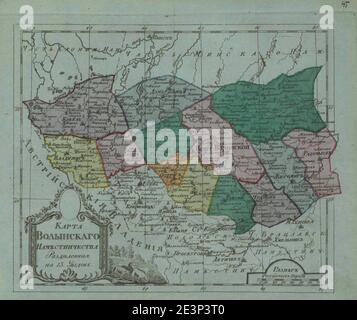 Map of Volhynian Namestnichestvo 1796 (small atlas Stock Photo - Alamy