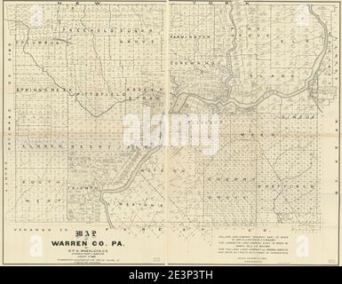 Map of Warren Co., Pa Stock Photo - Alamy