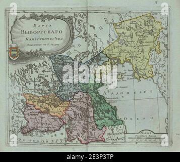 Map of Vyborg Namestnichestvo 1796 (small atlas Stock Photo - Alamy