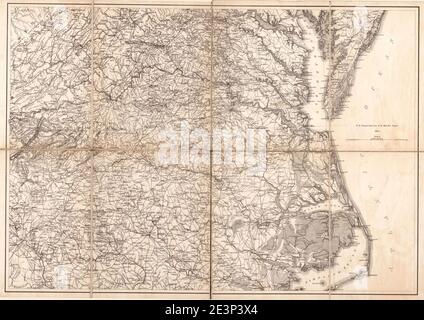 [Map of Virginia and North Carolina from the coast to the Blue Ridge ...