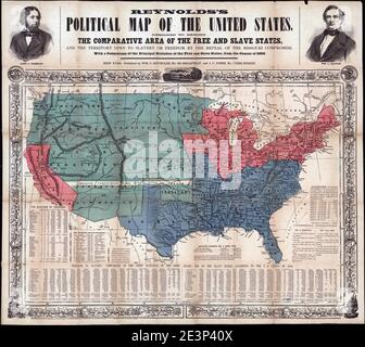 Map of the Free and Slave States Stock Photo - Alamy