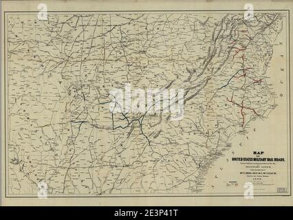 Map of United States military rail roads, showing the rail roads ...