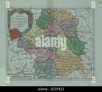 Map of Tula Namestnichestvo 1796 (small atlas Stock Photo - Alamy