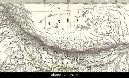 The 1865 Spruner Map of India and Southeast Asia offers a detailed ...