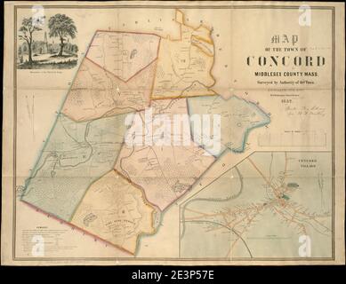Map of the town of Concord (3856488100 Stock Photo - Alamy