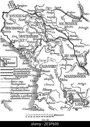 Map of the Sandschak railroad, 1917 Stock Photo - Alamy