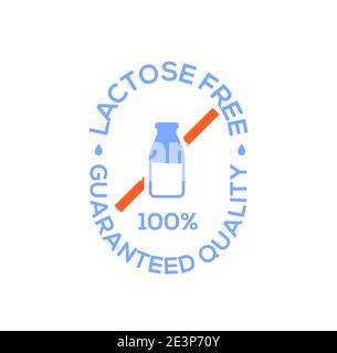Lactose free label or sticker, lactase deficiency mark, sign, logo ...