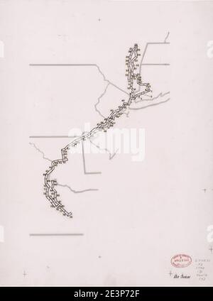 Map of the Middle States exhibiting the post roads c. 1790 Stock Photo ...