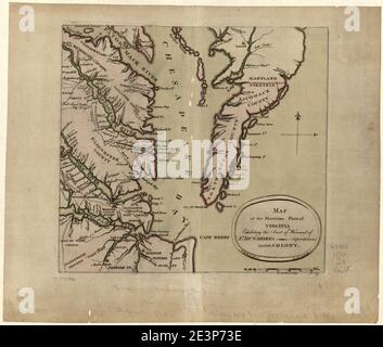 Map of the maritime parts of Virginia Stock Photo - Alamy