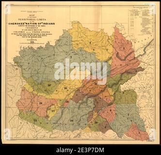 Map showing the territory originally assigned to the Cherokee "Nation ...
