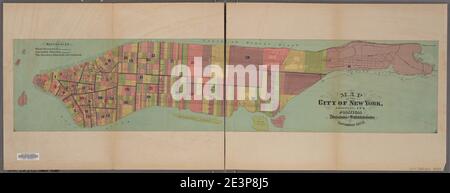 Map of New York City. 1870 Stock Photo - Alamy