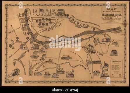 Map of the battle ground of Greenbrier River , Greenbrier River, Battle ...