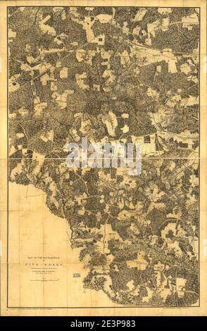 Map of the battlefield of Five-Forks. [March 30-April 1, 1865] 1865 by ...