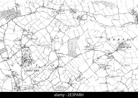 Map of Suffolk OS Map name 073-SW, Ordnance Survey, 1881-1893 Stock ...