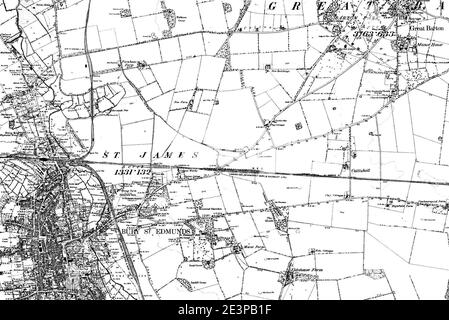 Map of Suffolk OS Map name 044-NW, Ordnance Survey, 1881-1893 Stock ...