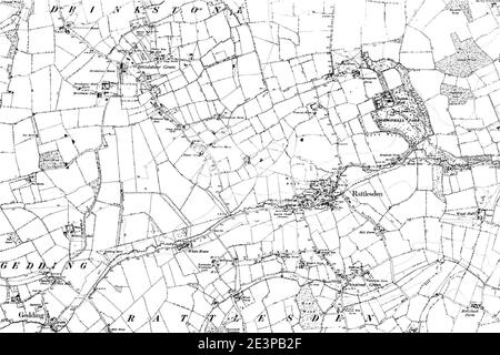 Map of Suffolk OS Map name 055-SW, Ordnance Survey, 1881-1893 Stock ...