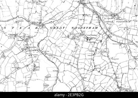 Map of Suffolk OS Map name 054-SW, Ordnance Survey, 1881-1893 Stock ...