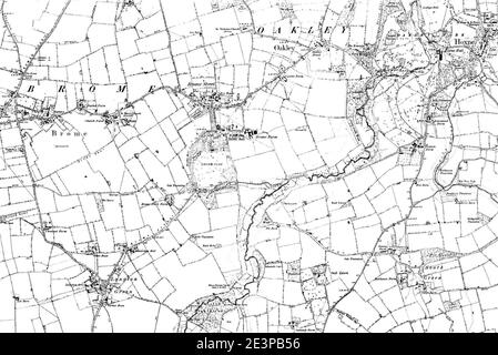 Map of Suffolk OS Map name 025-NW, Ordnance Survey, 1881-1893 Stock ...