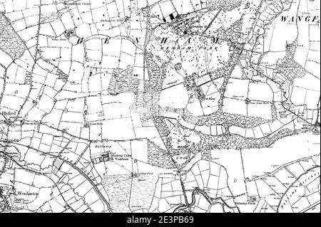 Map of Suffolk OS Map name 028-SW, Ordnance Survey, 1881-1893 Stock ...