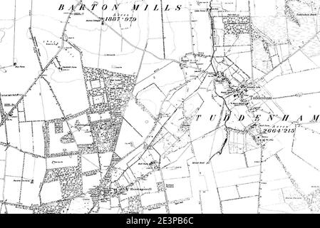 Map of Suffolk OS Map name 032-NE, Ordnance Survey, 1881-1893 Stock ...