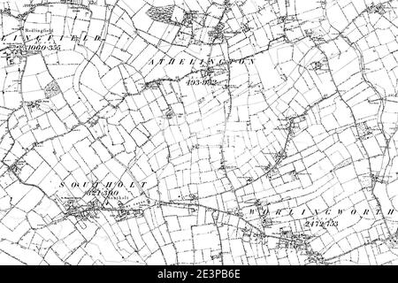Map of Suffolk OS Map name 037-NW, Ordnance Survey, 1881-1893 Stock ...