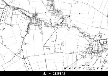 Map of Suffolk OS Map name 020-SW, Ordnance Survey, 1881-1893 Stock ...