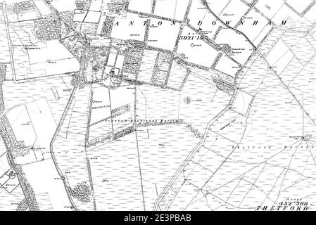 Map of Suffolk OS Map name 013-SW, Ordnance Survey, 1881-1893 Stock ...