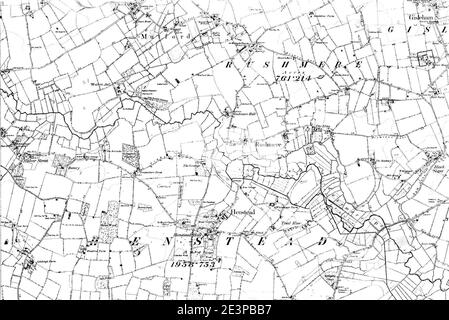 Map of Suffolk OS Map name 019-SW, Ordnance Survey, 1881-1893 Stock ...