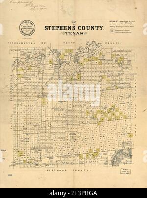 Map of Stephens County, Texas Stock Photo - Alamy