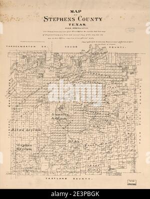 Map of Stephens County, Texas Stock Photo - Alamy