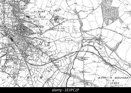 Map of Staffordshire OS Map name 037-SW, Ordnance Survey, 1883-1894 ...