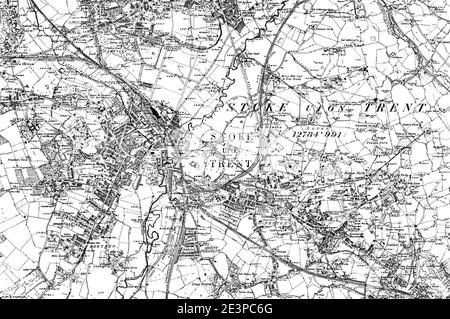 Map of Staffordshire OS Map name 018-SW, Ordnance Survey, 1883-1894 ...