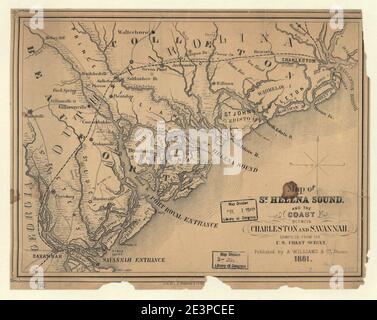 Map of St. Helena Sound, and the coast between Charleston and Savannah ...