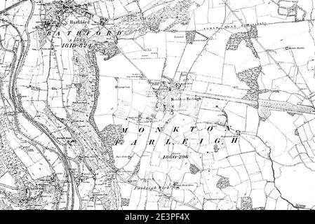 Map of Somerset OS Map name 014-NW, Ordnance Survey, 1884-1894 Stock ...
