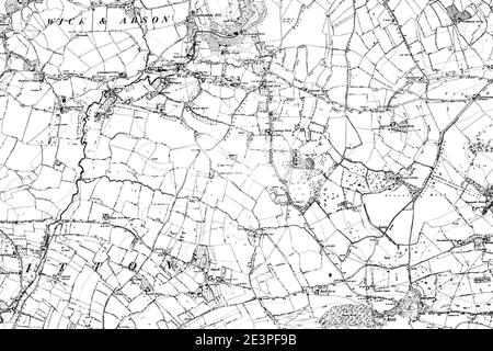 Map of Somerset OS Map name 007-NW, Ordnance Survey, 1884-1894 Stock ...