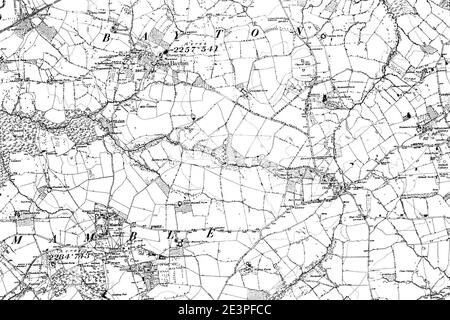 Map of Shropshire OS Map name 080-SW, Ordnance Survey, 1883-1895 Stock ...