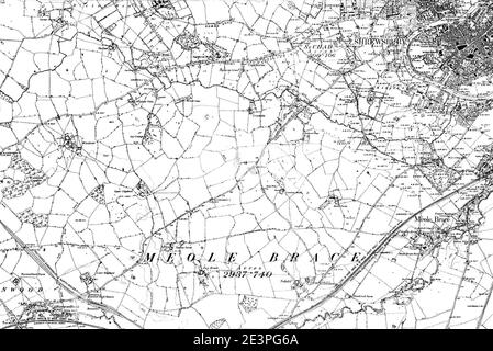 Map of Shropshire OS Map name 034-NW, Ordnance Survey, 1883-1895 Stock ...