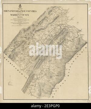 Map of Shenandoah & Page counties and part of Warren County, Virginia ...