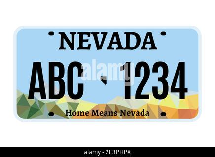 American Nevada car license plate vector registration. Car licence ...
