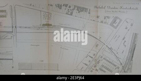 Map of railway station dresden-friedrichstadt, goods station - d Stock ...