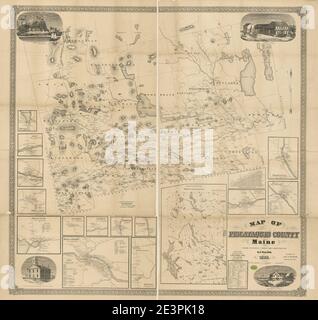 Map of Piscataquis County, Maine Stock Photo - Alamy