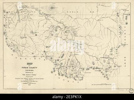 Map of Pitkin County, Colorado Stock Photo - Alamy