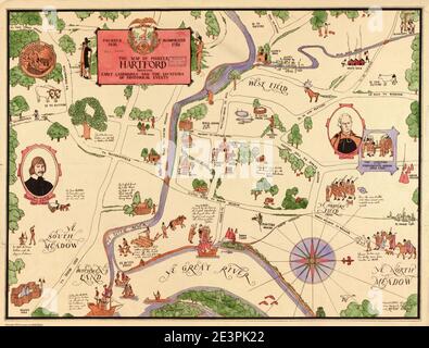 The map of pioneer Hartford : founded 1636, incorporated 1784, showing ...