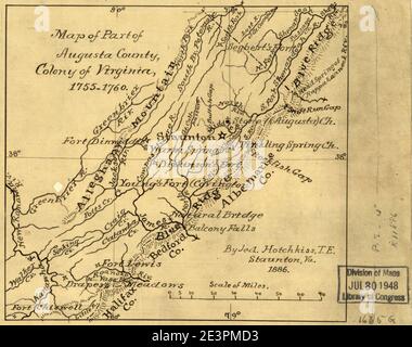 Map of part of Augusta County, Colony of Virginia, 1755-1760 1886 by ...