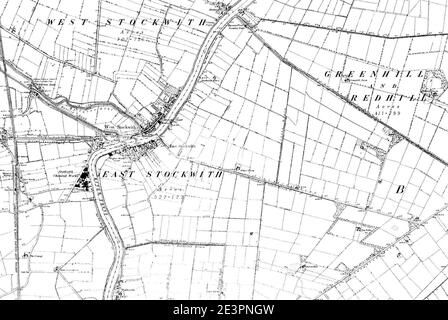 Map of Nottinghamshire OS Map name 004-SW, Ordnance Survey, 1883-1899 ...