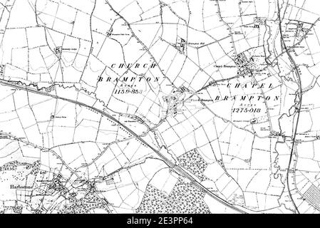 Map of Northamptonshire OS Map name 037-NE, Ordnance Survey, 1884-1892 ...