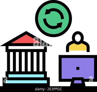 businessman working for pay loan line icon vector illustration Stock ...