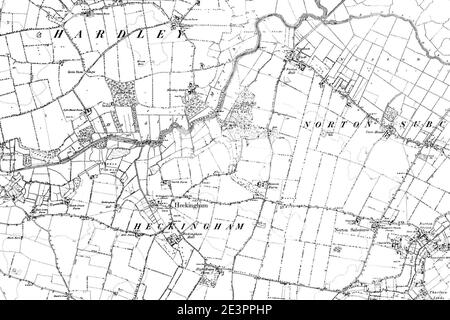 Map of Norfolk OS Map name 089-NE, Ordnance Survey, 1883-1897 Stock ...